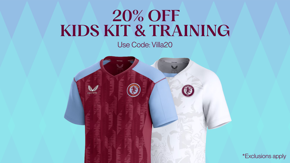 Enjoy 20% off kids kit and training wear | Aston Villa