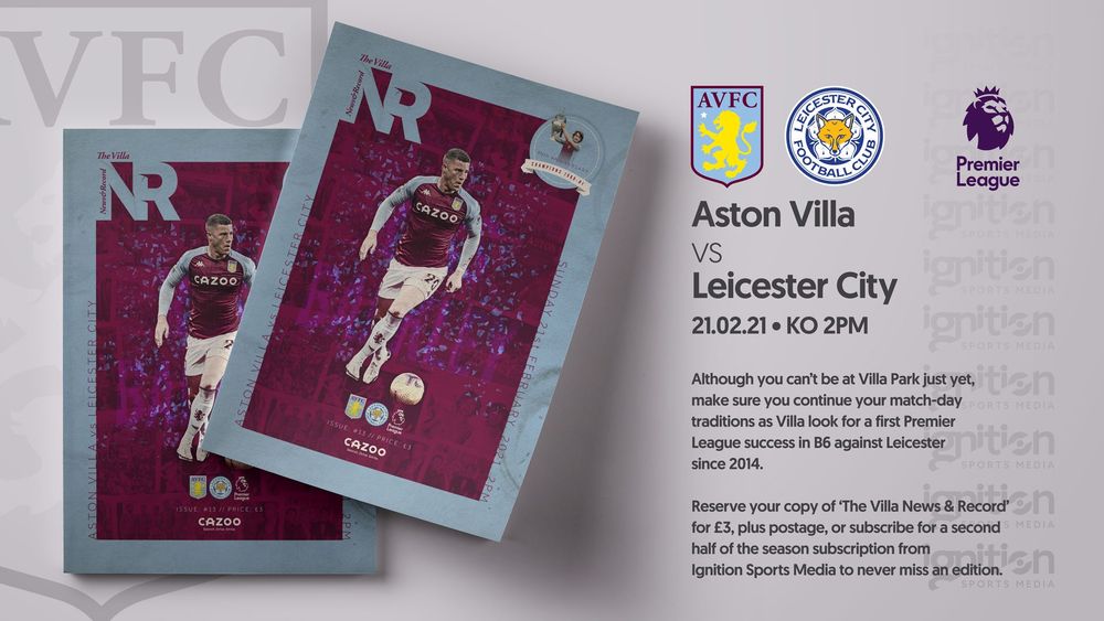 Matchday programme for Leicester City on sale now! | Aston Villa