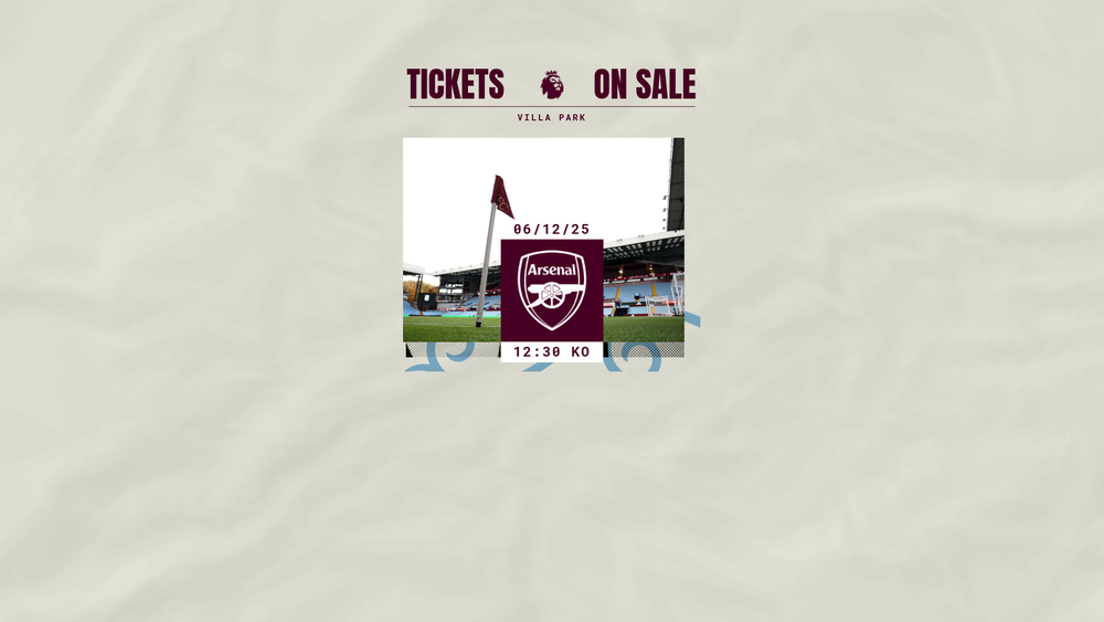 Arsenal ticket details | Aston Villa